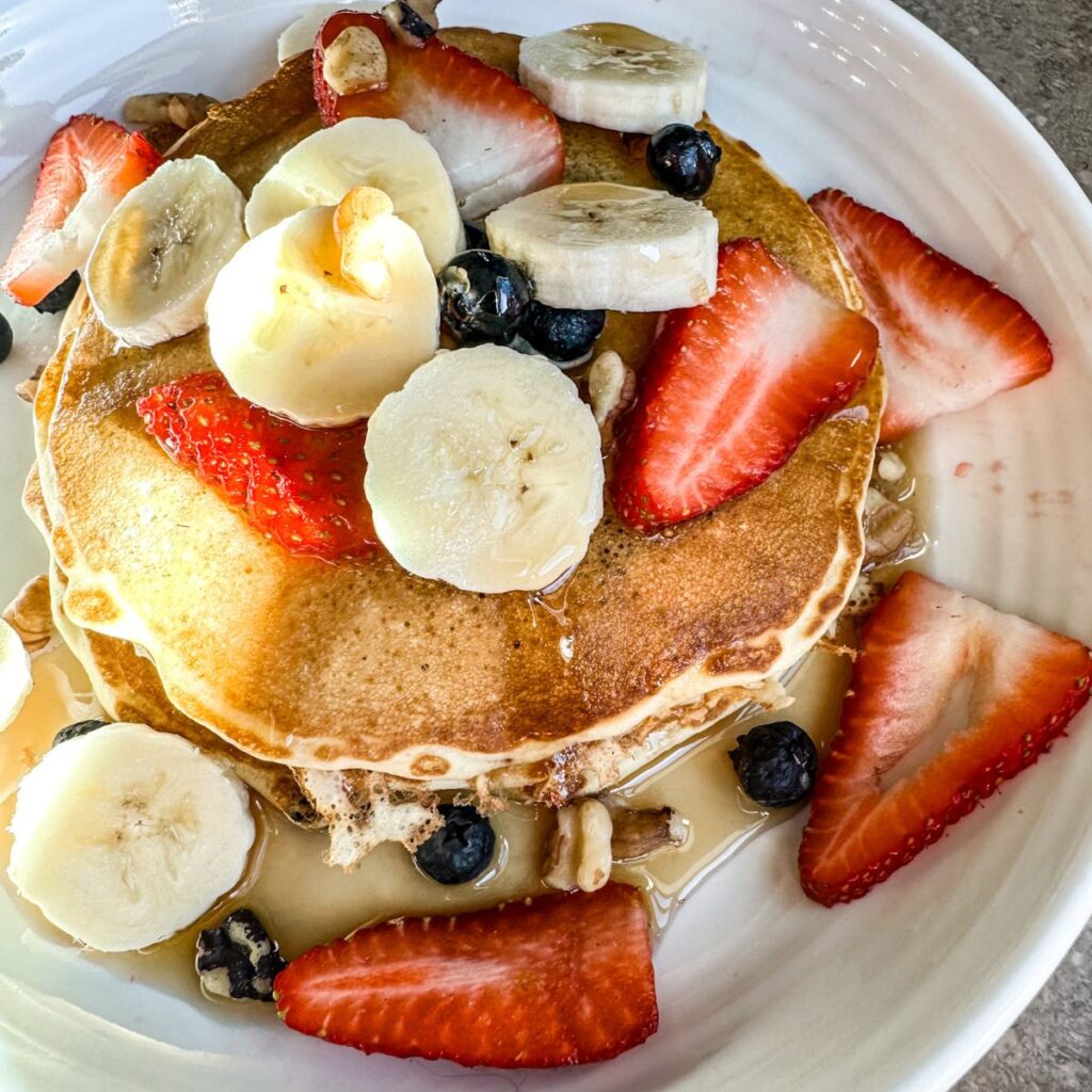 Easy Pancakes with Fruit - Laughing Rooster Eats
