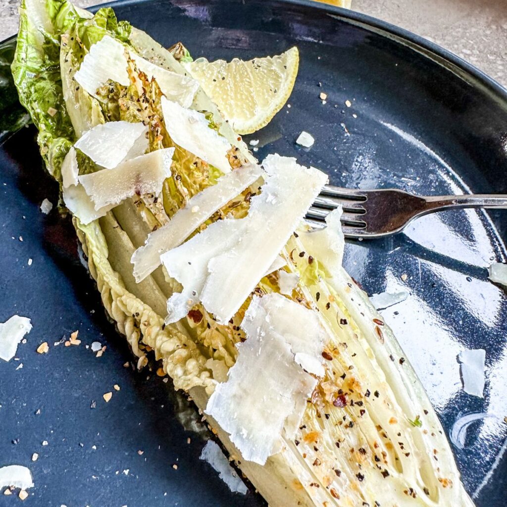 Roasted Romaine Lettuce Salad - Laughing Rooster Eats