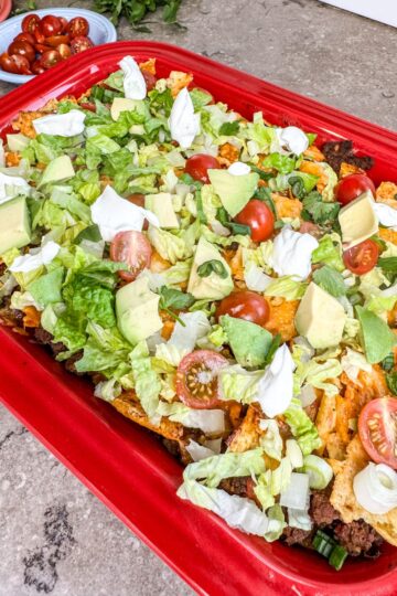 Supreme Walking Taco Casserole - Laughing Rooster Eats