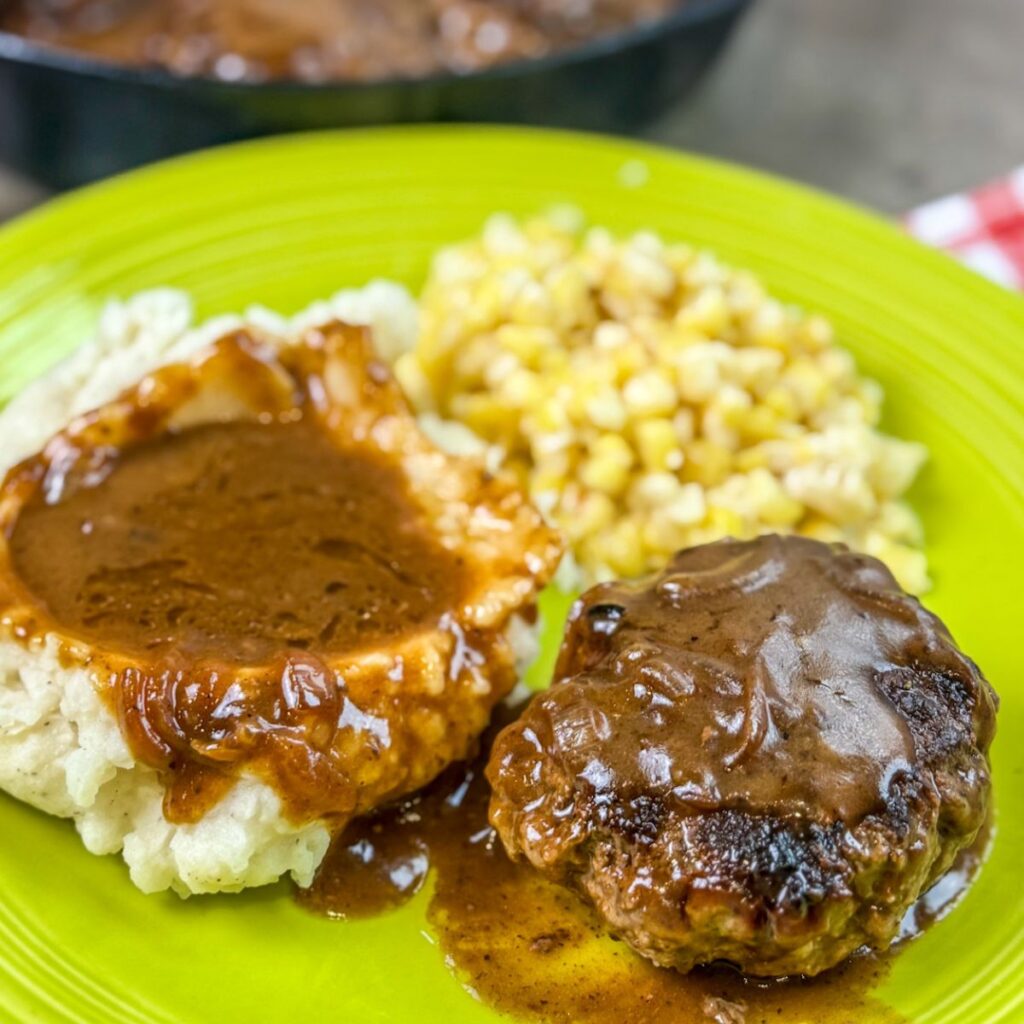 Oven Baked Hamburger Steaks - Laughing Rooster Eats